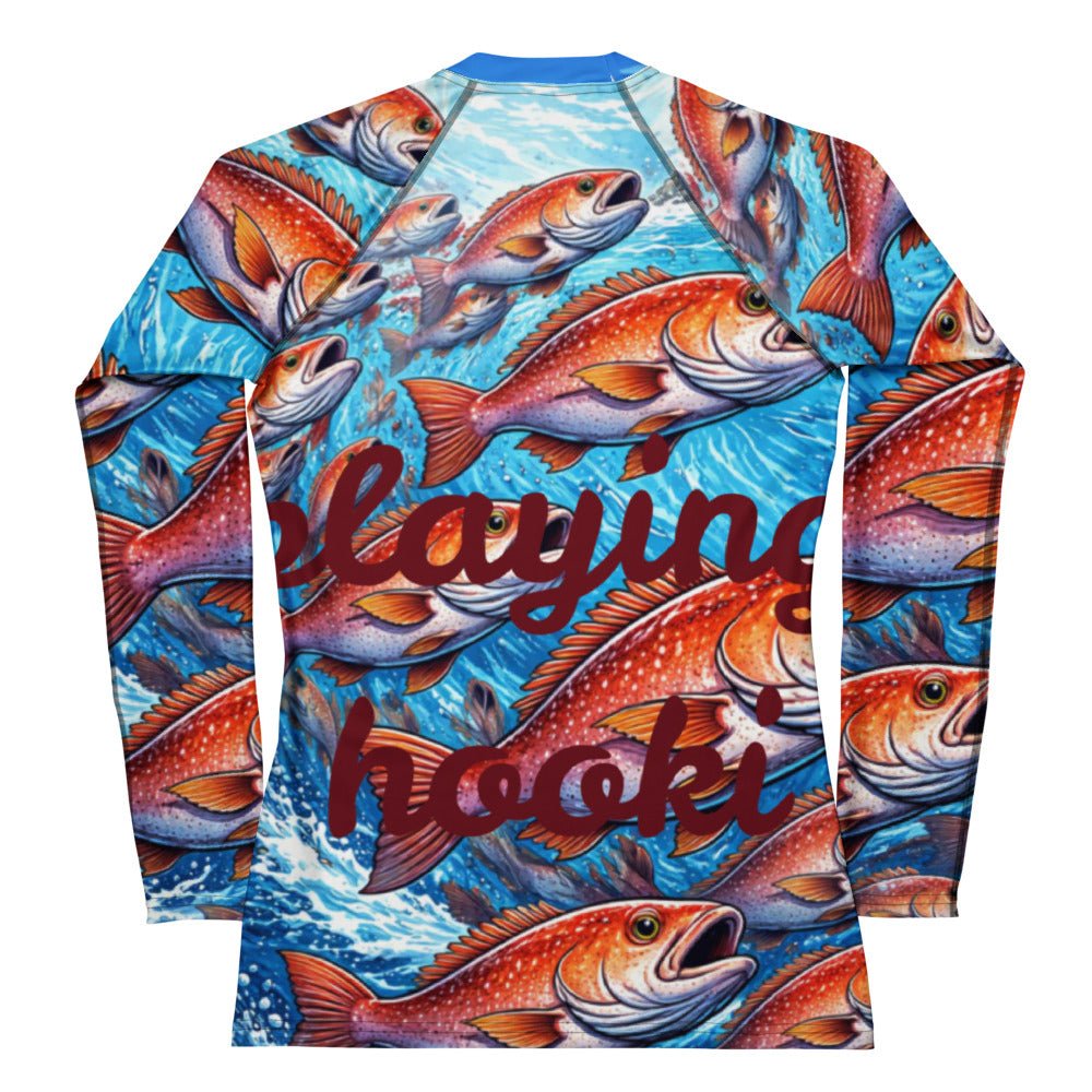 Red Snapper Hooked Rashie - Fitted UV Protection - Playing Hooki